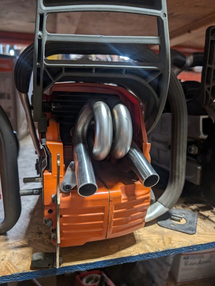 Husqvarna 372xp ram horn extreme dual port muffler mod pipe 365 372 XP ...