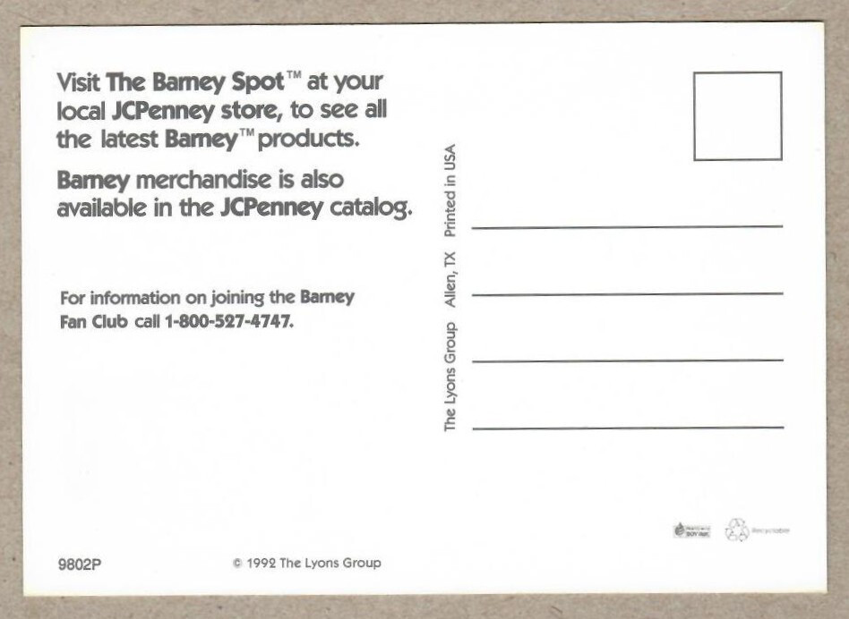 Dinosaurs, Barney & Friends Fan Club Ad; Barney & Baby Bop with Flags ...