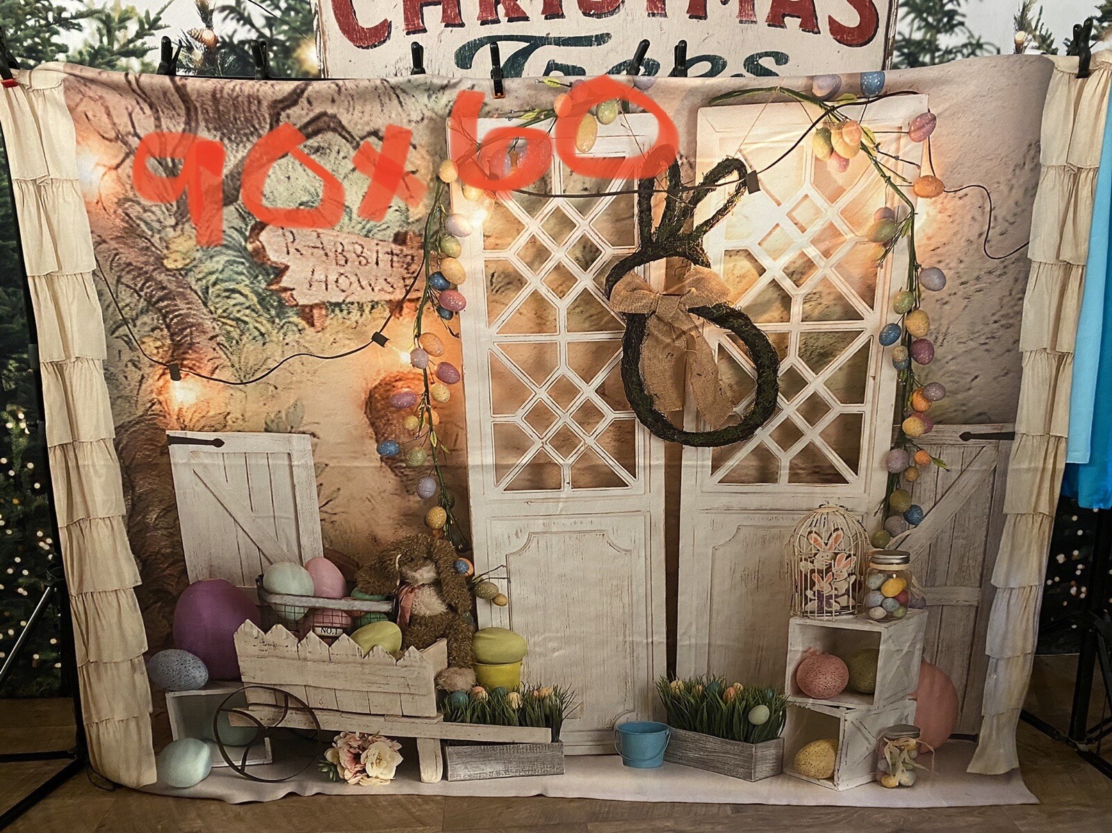 90x60 Easter backdrop Photo Props Floors And Backdrops Used Fleece | eBay