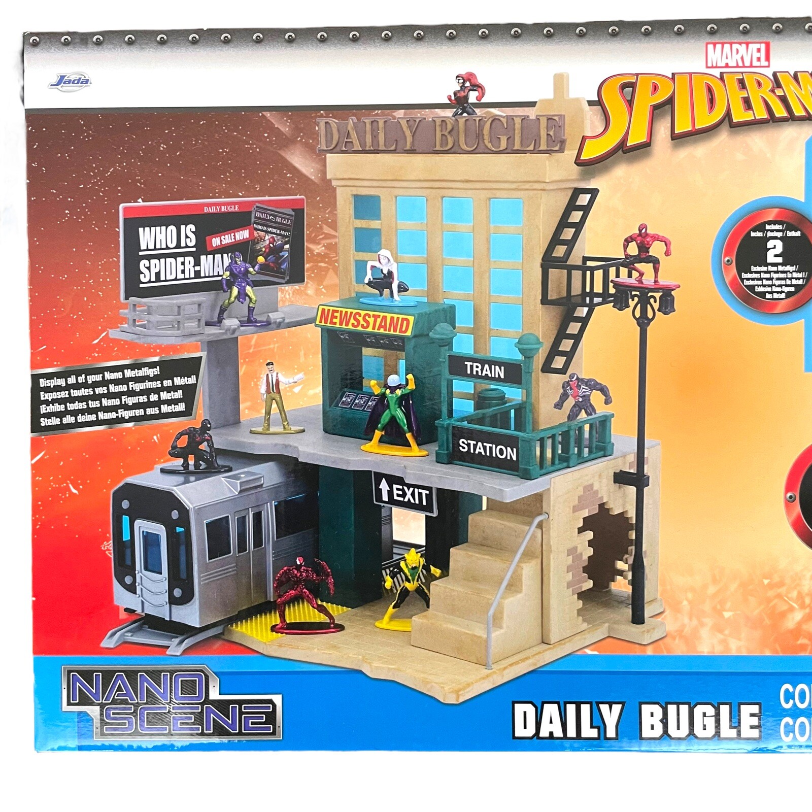 Marvel Spiderman Daily Bugle Scene 10 Nano Metalfigs Large City Display ...