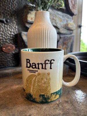STARBUCKS BANFF Grizzly Bear Coffee Mug 16 oz Icon Collector Series ...