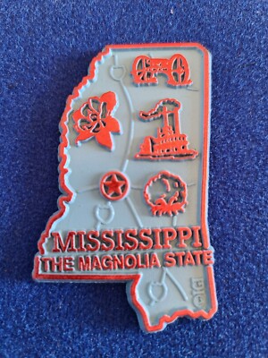Mississippi Magnolia State Rubber Fridge Map Magnet - Brand New ...