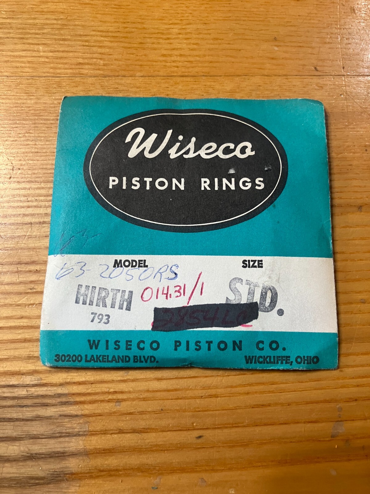 NOS Vintage 793 Hirth Wiseco Piston Ring Set 014.31 Polaris Arctic Rupp ...