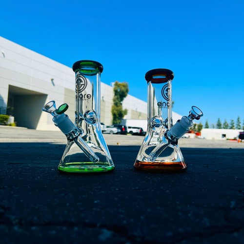 8" 50mm Thick 7mm Wall Color Hookah Water Pipe Glass Tobacco Beaker ...