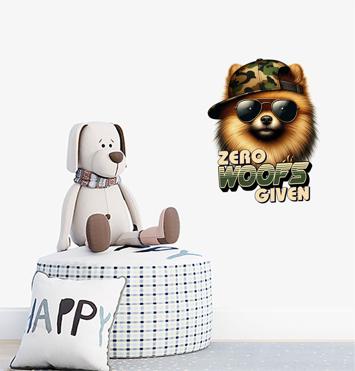 Colourful Zero Woofs Given Dog Wall Art Bedroom Window Decor Vinyl ...