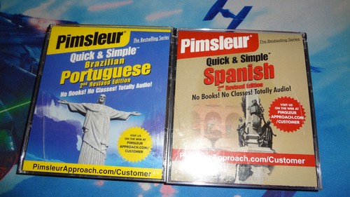 Pimsleur Spanish & Portugese Quick & Simple Audio CDS DAMAGED cases ...