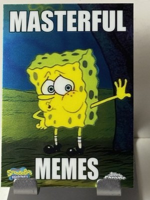 2025 Topps Chrome SpongeBob Masterful Memes #mm1 Tired SpongeBob | eBay