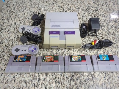 Nintendo SNES Console Bundle SNS-001 - 4 Top Games - All Original OEM ...