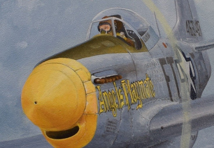 oil paintings original 12"X20" Bruce Carr Angels Playmate. Aviation. P ...