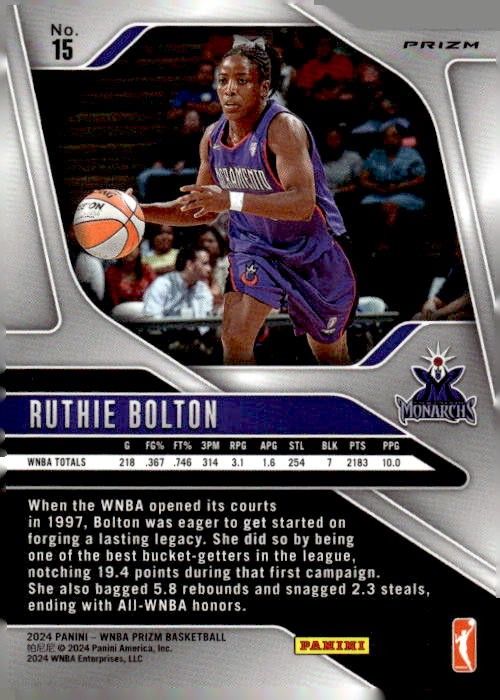 2024 Panini Prizm WNBA #15 Ruthie Bolton WNBA Logo Prizms | eBay UK