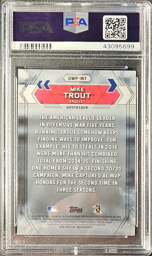 Mike Trout 2017 Topps National Baseball Card Day #GWP-MT Angels PSA 8 ...