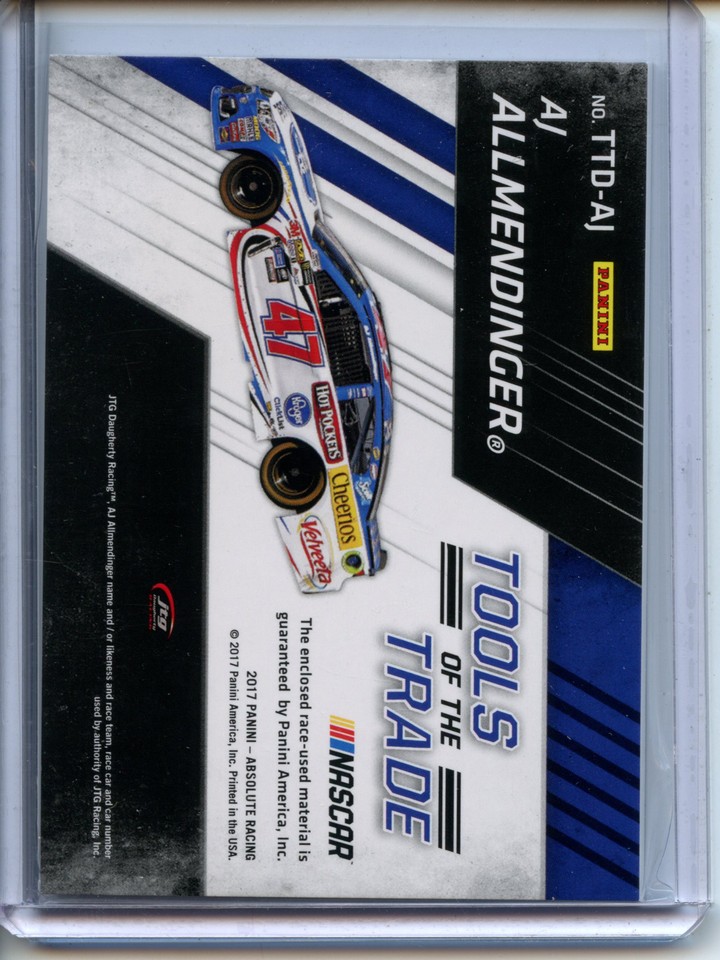 2017 Panini Absolute NASCAR Dual Tools of Trade RED AJ Allmendinger #15 ...