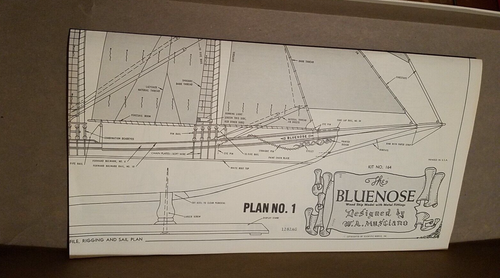 Vintage Scientific Schooner 'Bluenose' - Solid Hull Wood Ship Model Kit ...
