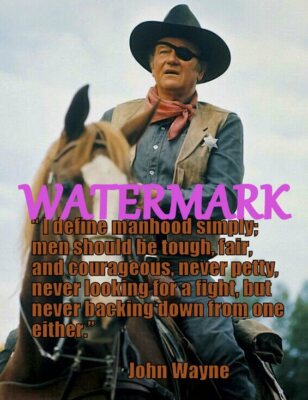 JOHN WAYNE " I DEFINE MANHOOD SIMPLY MEN SHOULD" CELEBRITY QUOTE ...