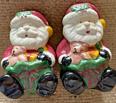Santa with Toy Bag Salt And Pepper Shakers Christmas | eBay