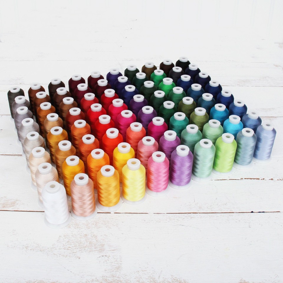 RAYON MACHINE EMBROIDERY THREAD SETS - 6 SETS AVAIL - 1000M CONES ...