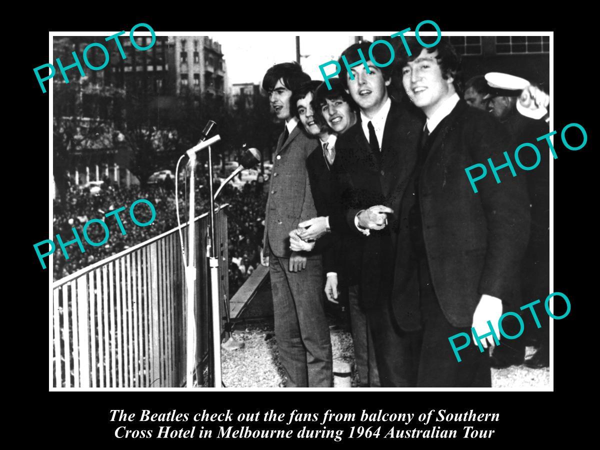OLD POSTCARD SIZE PHOTO OF THE BEATLES 1964 AUSTRALIAN TOUR MELBOURNE ...
