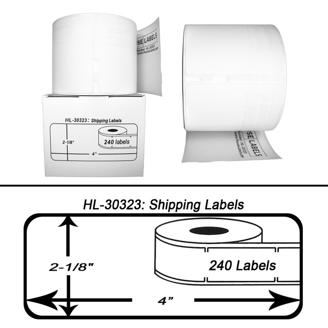HouseLabels 30323 2-1/8 X 4 in Dymo-Compatible Large Shipping Labels ...