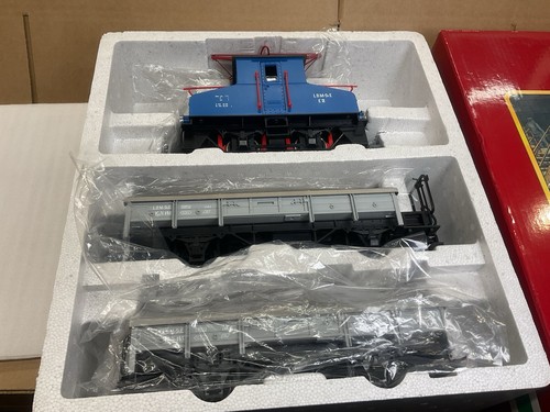 LGB G GAUGE ELECTRIC LOCOMOTIVE STLB TRAIN SET W/ 2 WAGONS 29300 BOXED ...