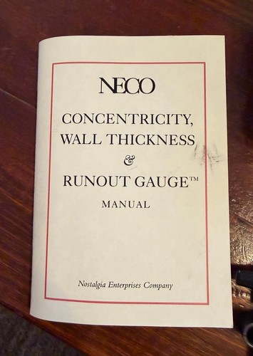 Neco Concentricity Wall Thickness Runout Gauge Gem Dial Hand Reloading ...