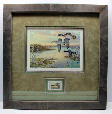 2013 Texas Waterfowl Duck Conservation Stamp Print Framed New Mint Wood ...