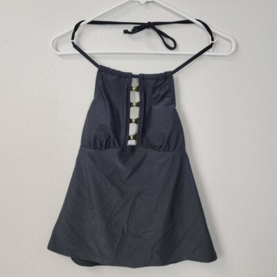 Salt + Cove Tankini Top Juniors size Small Ribbed Halter Black pullover ...