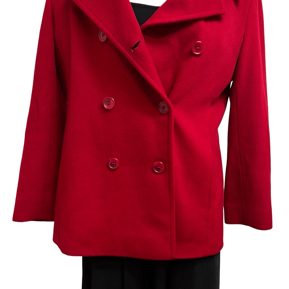 Dale Red Pea Coat Size 12 Made in USA | eBay