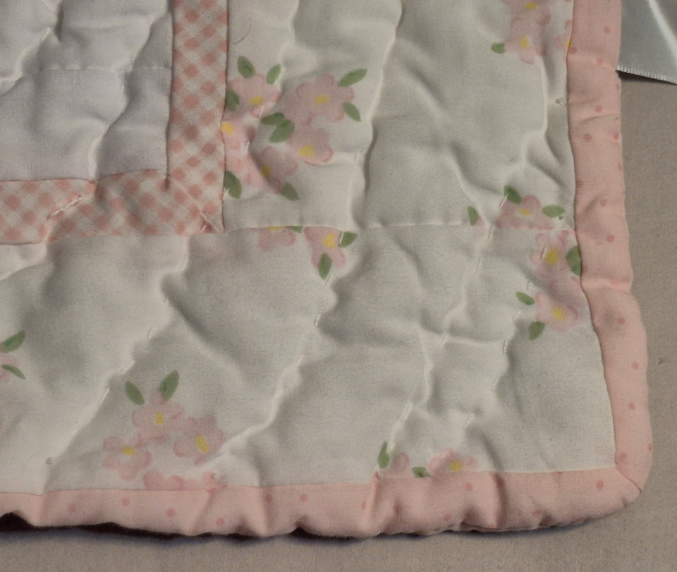 BRIGHT FUTURE Baby Quilt Blanket by JC Penny 36 X 45 Pastel Floral Girl ...