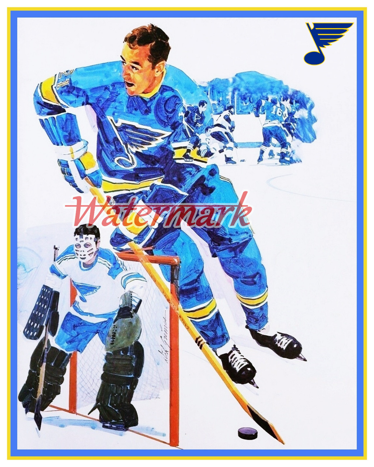 NHL Vintage 1960's St. Louis Blues Color ART Reprint 8 X 10 Photo ...