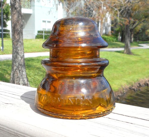 NICE ORANGE AMBER CD 154 DOMINION GLASS INSULATOR | eBay