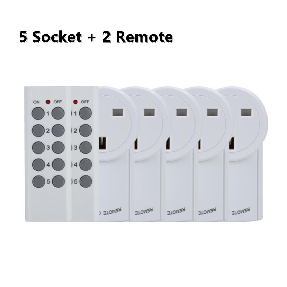 Remote Control Sockets Wireless UK Plug-in Mains Socket Outlet Switch ...