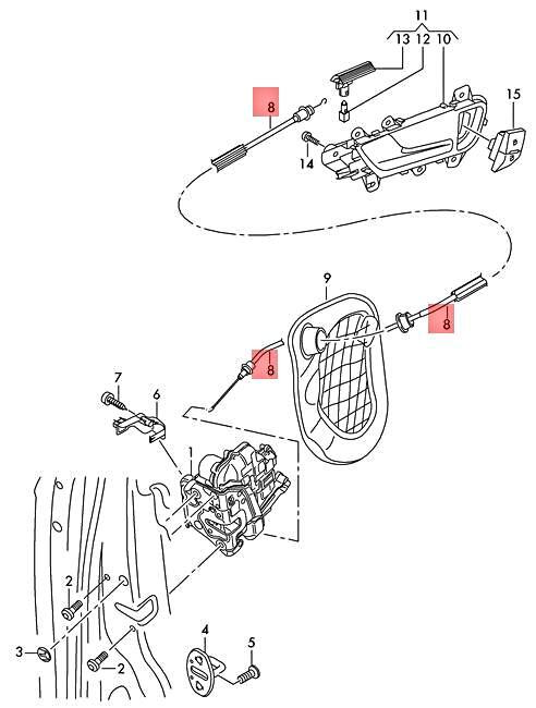 Genuine Bowden Cable Left A. Right AUDI A4 Allroad Quattro Avant S4 ...