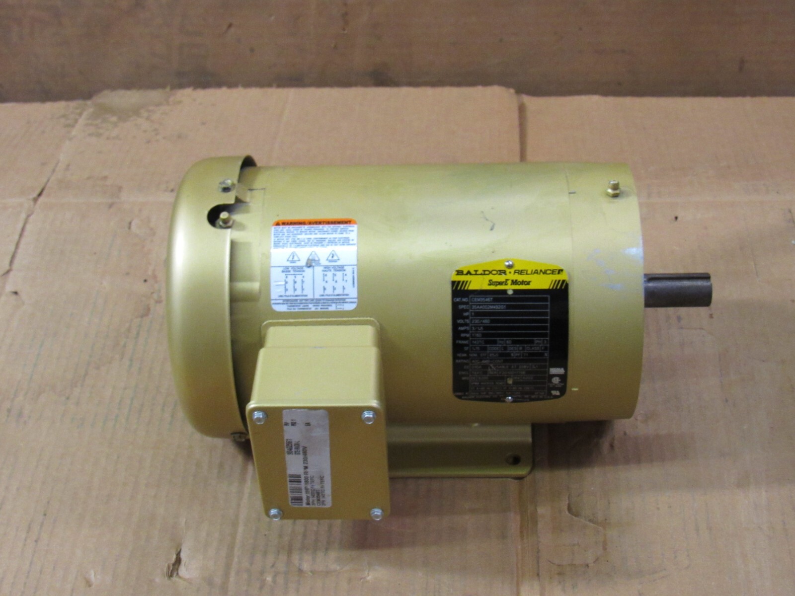 NEW BALDOR RELIANCE SUPER E MOTOR CEM3546T 35AA002M492G1 230/460V 1 HP ...