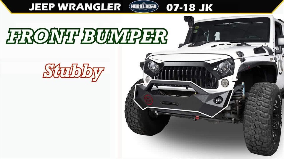 Aggressive Front Bumper w/ Winch Plate + Rear Bumper Fit Jeep Wrangler ...