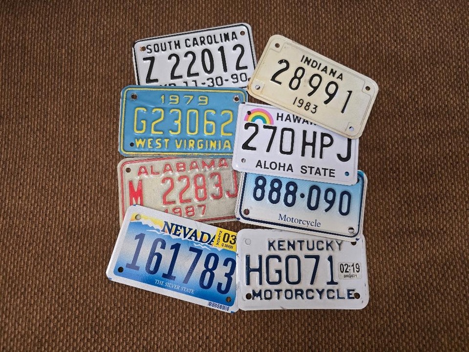 REAL 50 USA STATES MOTORCYCLE LICENSE PLATES GREAT CONDITION & PRICE MC ...
