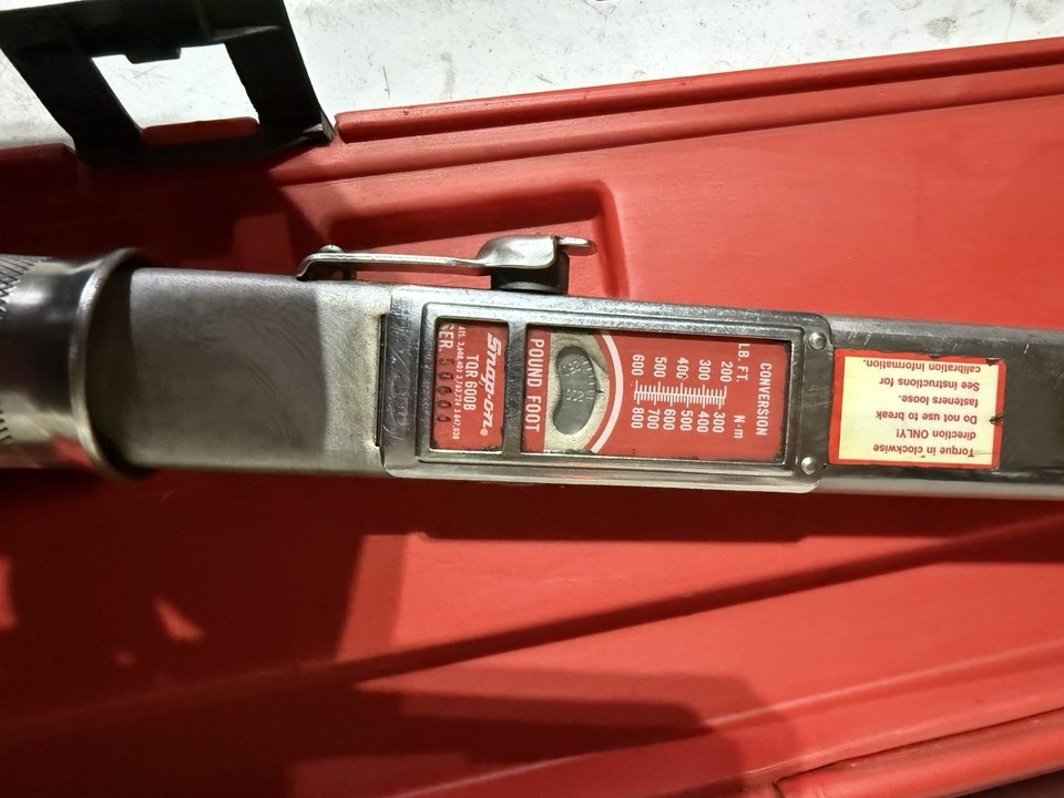 Snap-On TQR600B Torque Wrench 3/4” Drive USA w/ Case. W/ Calibration ...