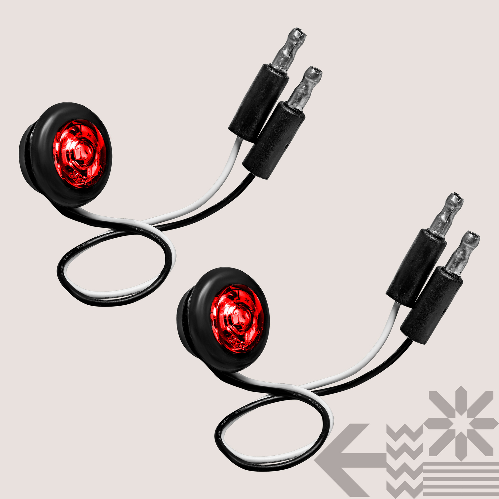 2pc 3/4" Round DOT P2PC Red LED Bullet Clearance Marker Lights for ...