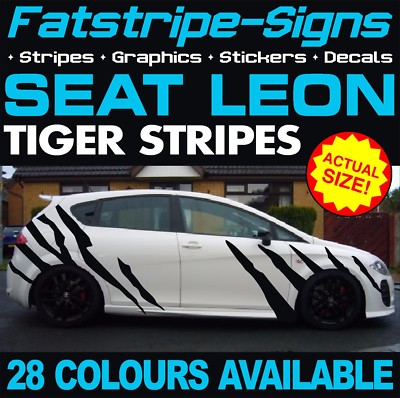 to fit SEAT LEON GRAPHICS TIGER STRIPES STICKERS DECALS FR K1 CUPRA R ...