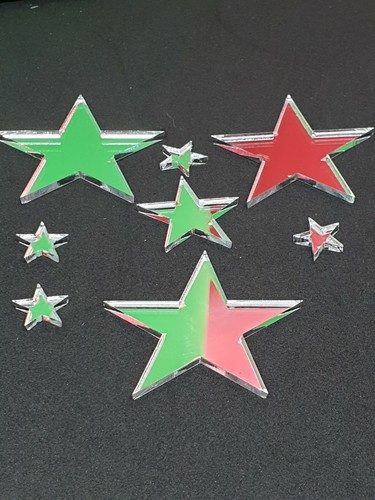 Shatterproof Acrylic Perspex Star Shape Mirror 3mm Thick Embellishment ...