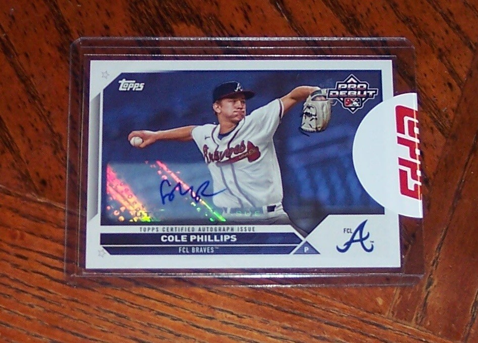Cole Phillips 2023 Topps Pro Debut Prospect Auto #PD-88 Atlanta Braves ...