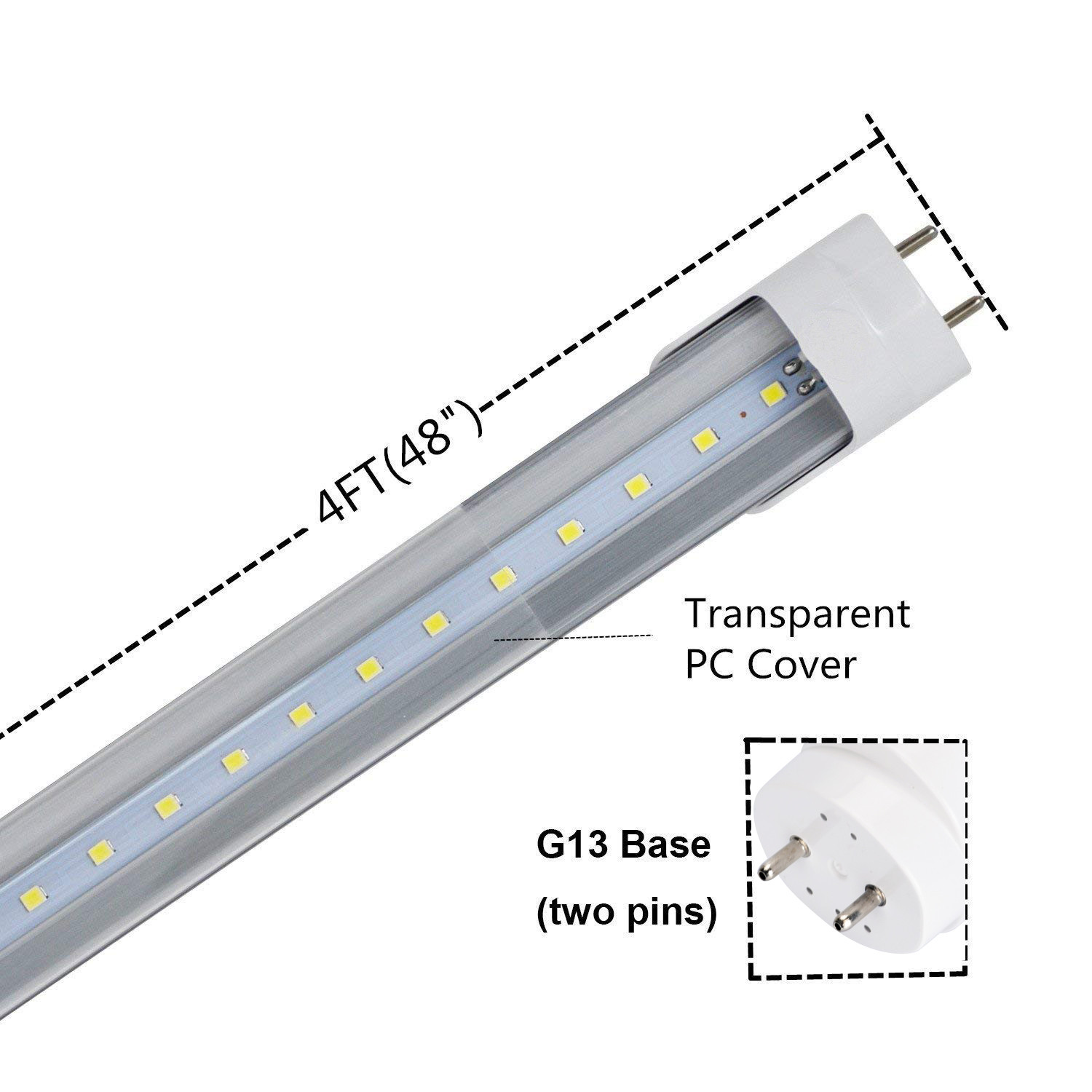 T8 Led Fluro Tube Commercial Light Bulbs 48 inch Retrofit Office ...