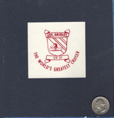 Autocollant CG 21 Uss Gridley États-unis Marine Cruiser Ship Escadron ...