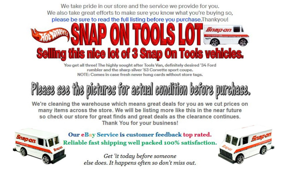 HOTWHEELS LOT SNAP ON TOOLS VAN 3 WINDOW 34 FORD 63 SPLIT WINDOW ...