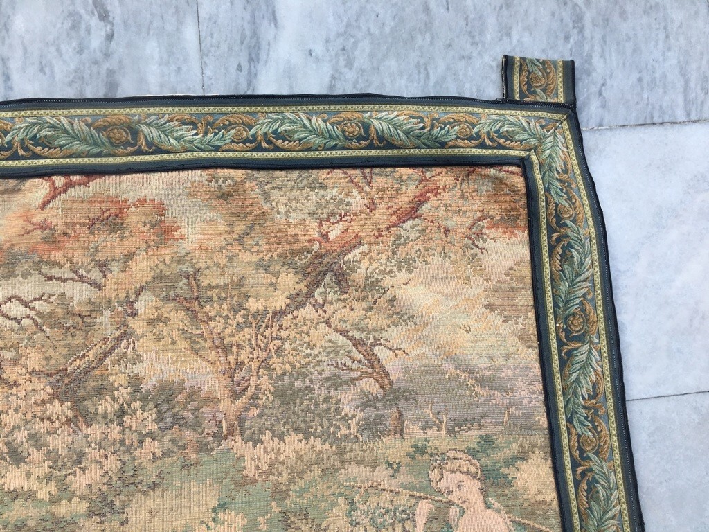 Vintage French Tapestry Medieval Pictorial Wall Decor Tapestry 3x3 ft ...