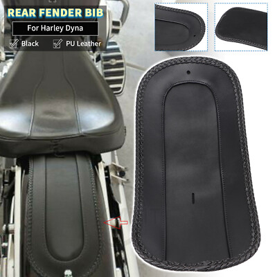 Black PU Leather Rear Fender Bib Solo Seat For Harley Dyna Super Glide ...