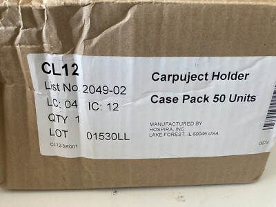 Carpuject Holder Case Pack 50 Units BRAND NEW Sealed Box | eBay