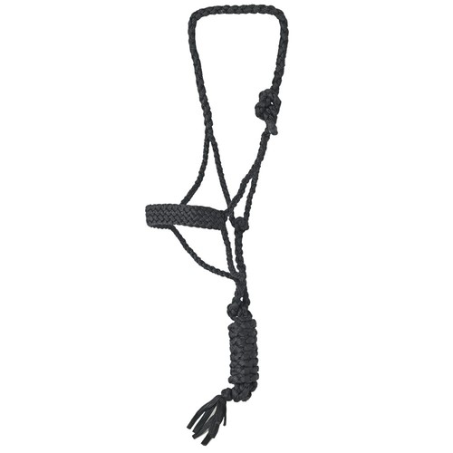 HILASON Western Horse Halter Basic Poly Rope with Lead Floral Leather ...