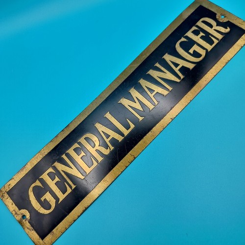 Vintage Brass Door Name Plate General Manager Brass Thin | eBay
