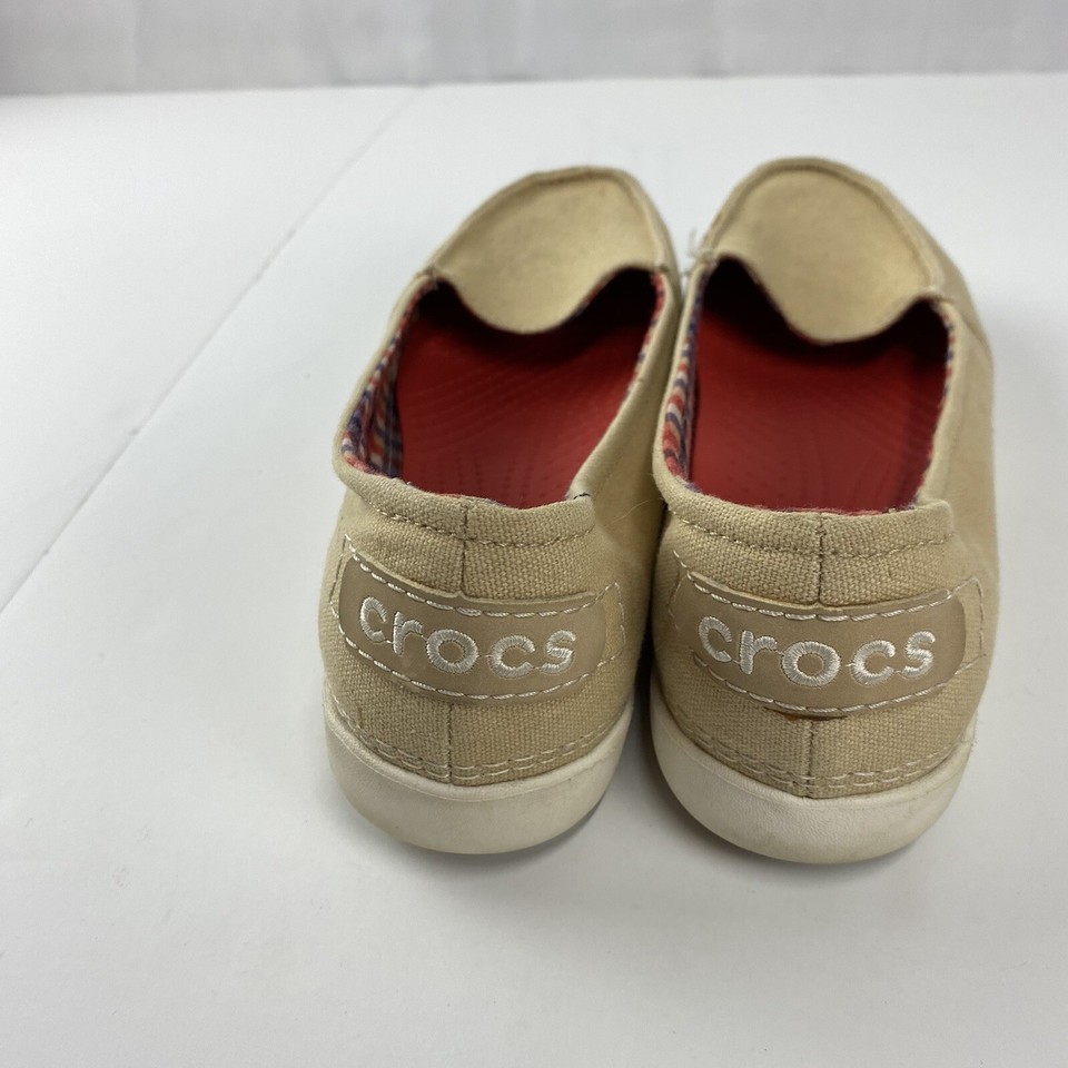 CROCS Melbourne II Short Vamp Flats Loafers Slip-on Shoes Size W9 Tan ...