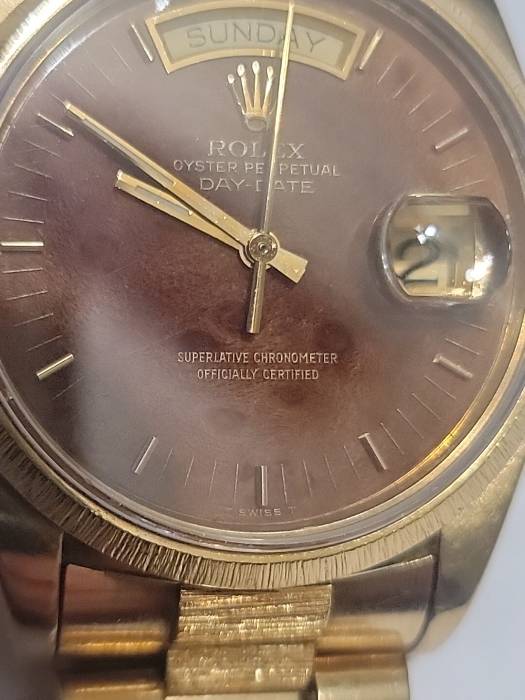 ROLEX PRESIDENT 18078 BIRCH BURLWOOD DIAL VINTAGE FACTORY ORIGINAL ...